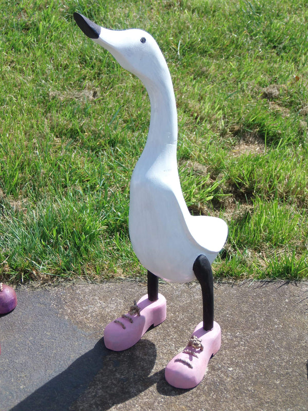 wooden ducks with shoes painted – Home gifts garden